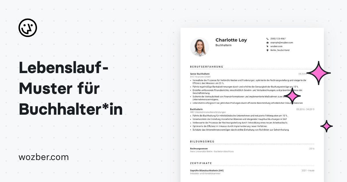 Lebenslauf-Muster für Buchhalter*in