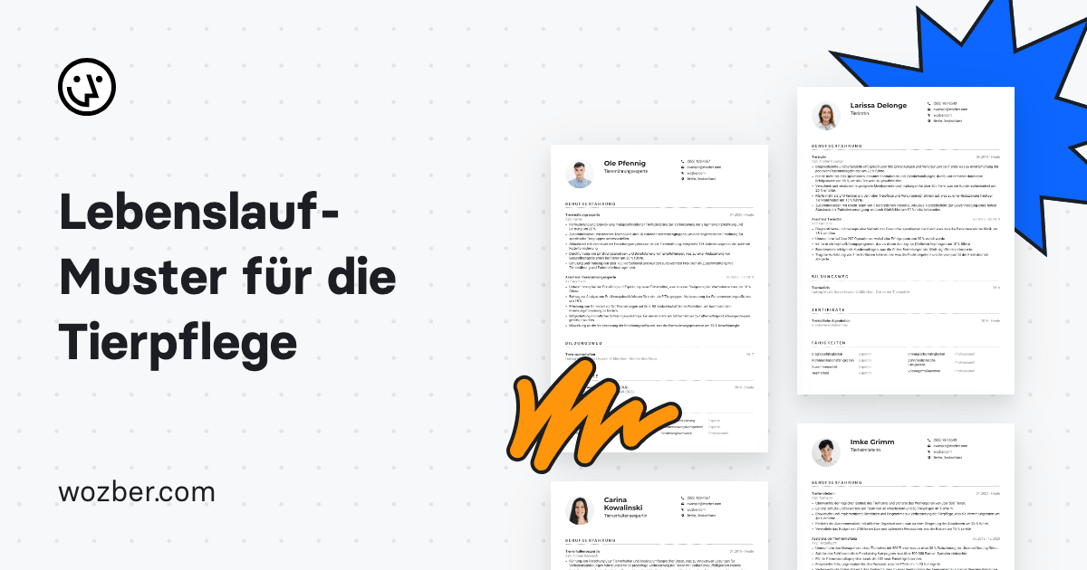 11 Lebenslauf-Muster für die Tierpflege | Wozber