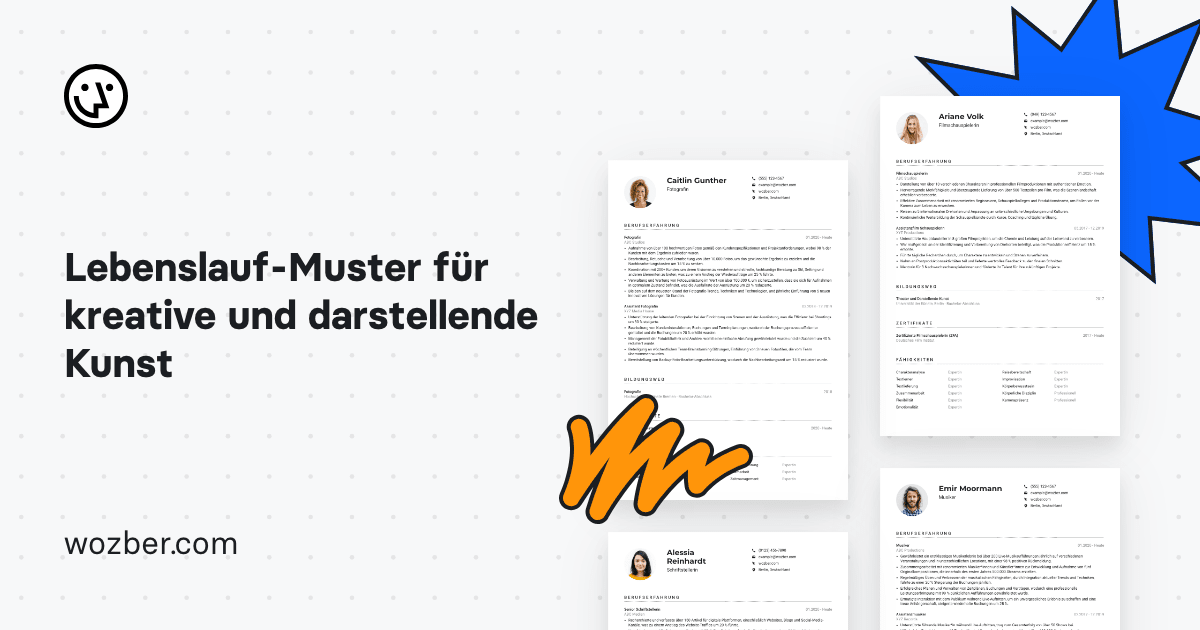 59 Lebenslauf-Muster für kreative und darstellende Kunst | Wozber