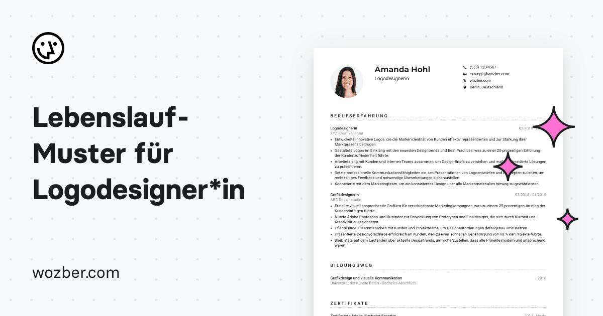 Lebenslauf-Muster für Logodesigner*in