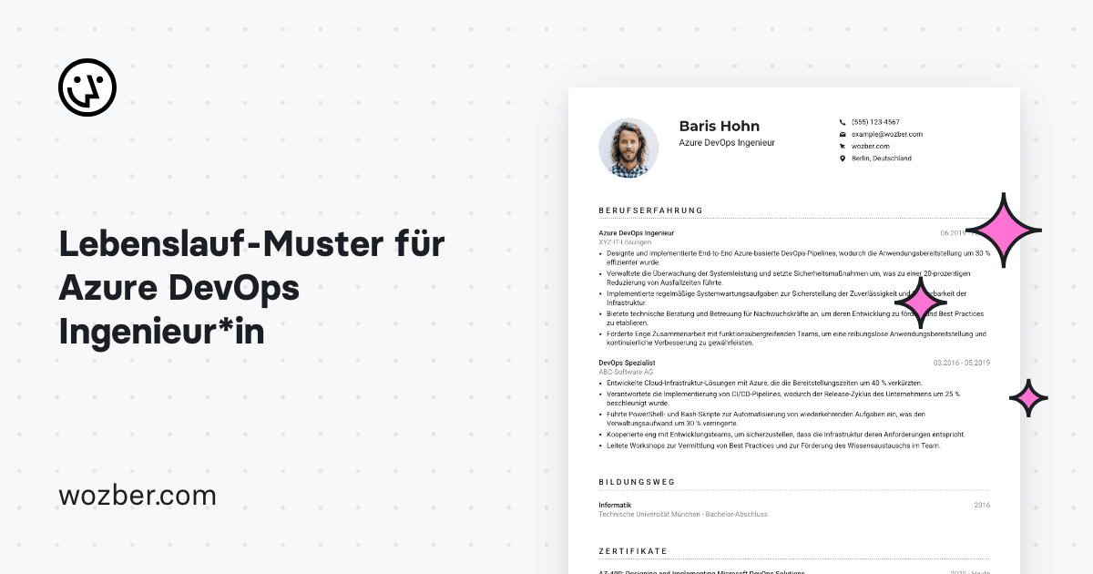 Lebenslauf-Muster für Azure DevOps Ingenieur*in