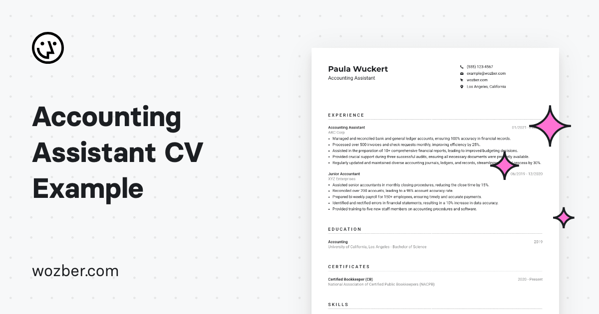 Accounting Assistant CV Example