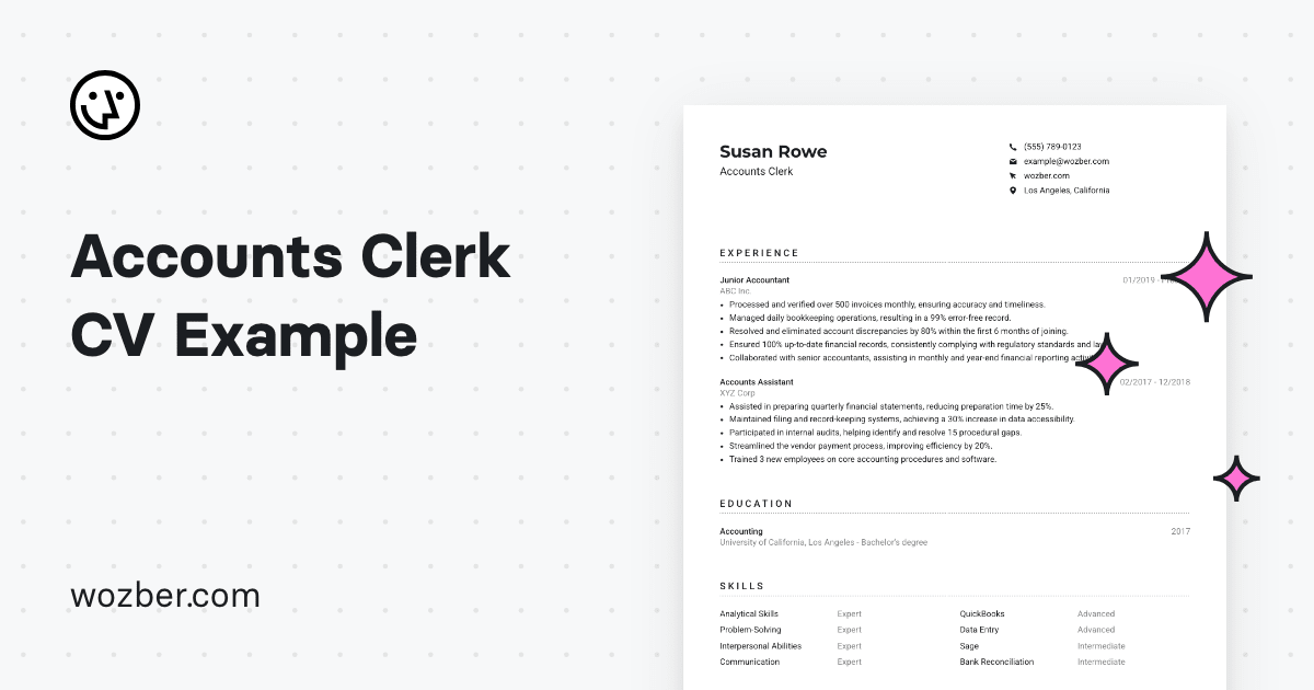 Accounts Clerk CV Example
