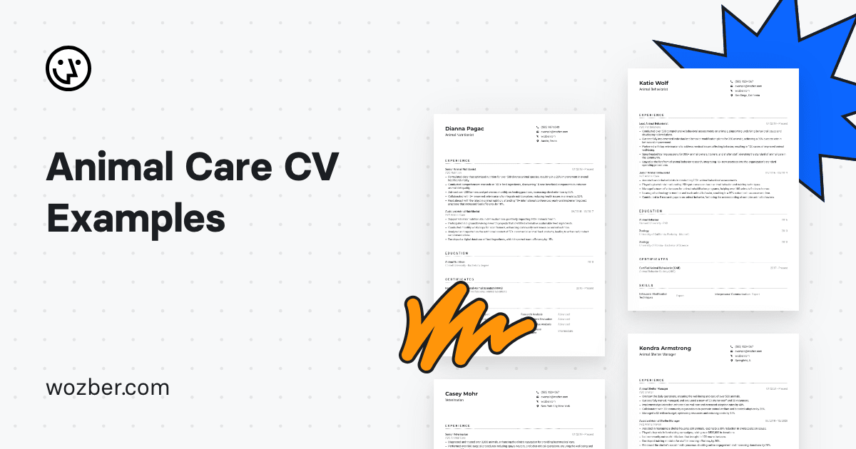 11 Animal Care CV Examples | Wozber