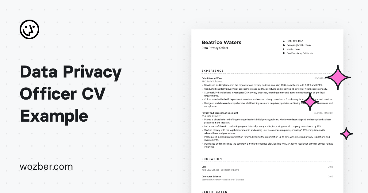 Data Privacy Officer CV Example