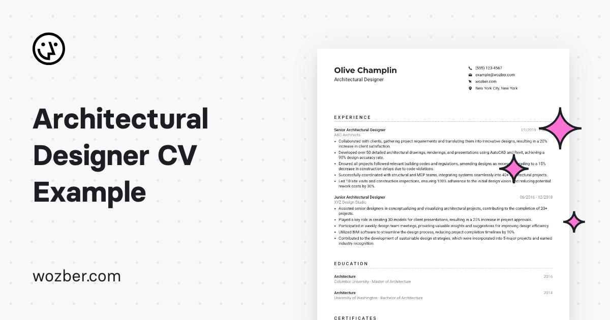 Architectural Designer CV Example