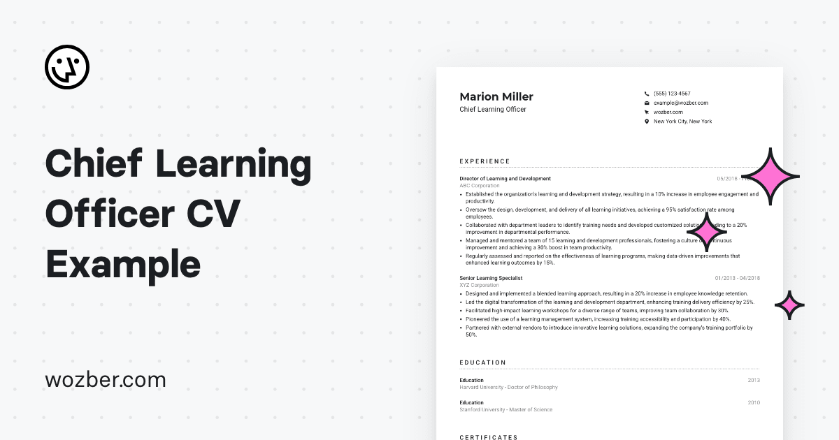 Chief Learning Officer CV Example