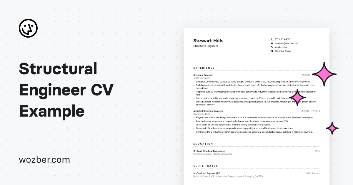 Structural Engineer CV Example