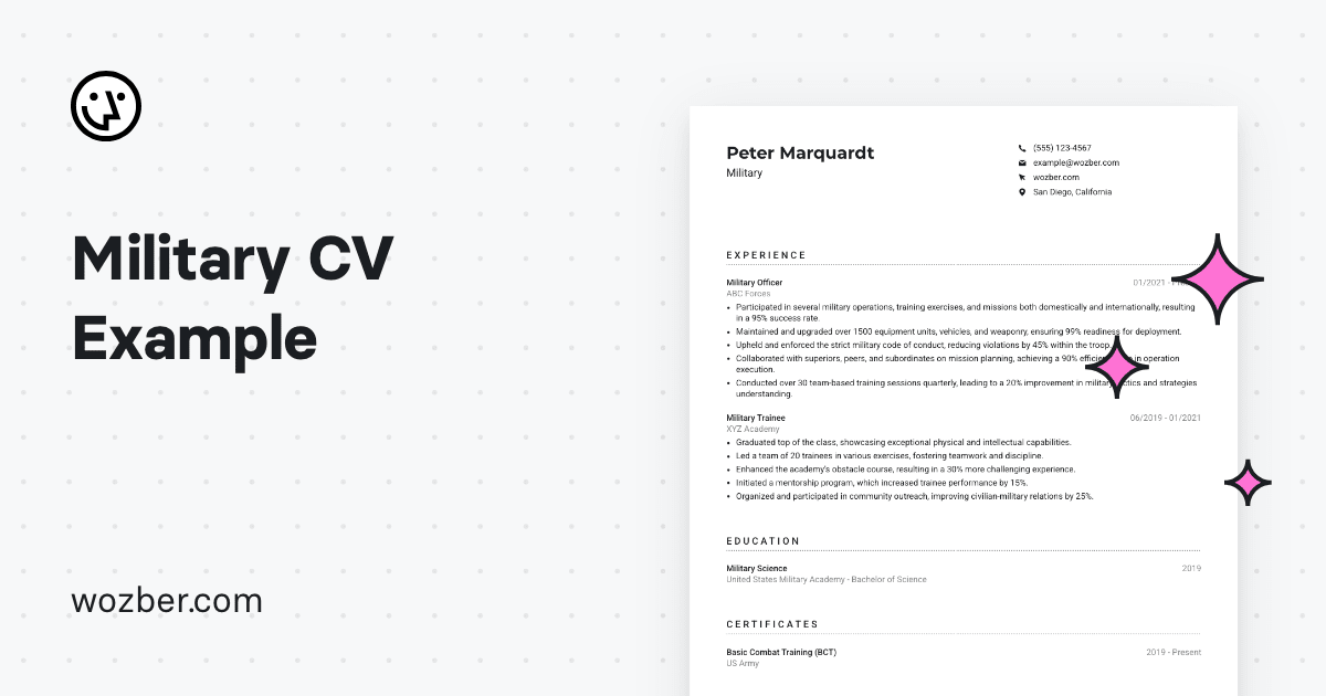 Military CV Example