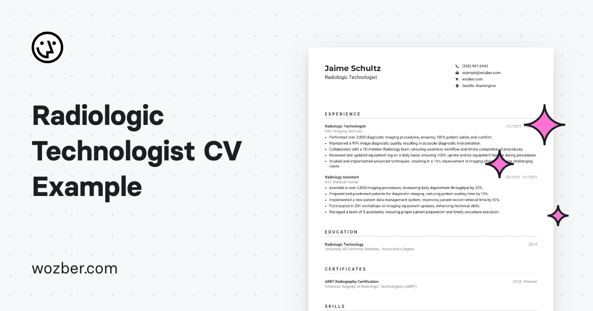 Radiologic Technologist CV Example