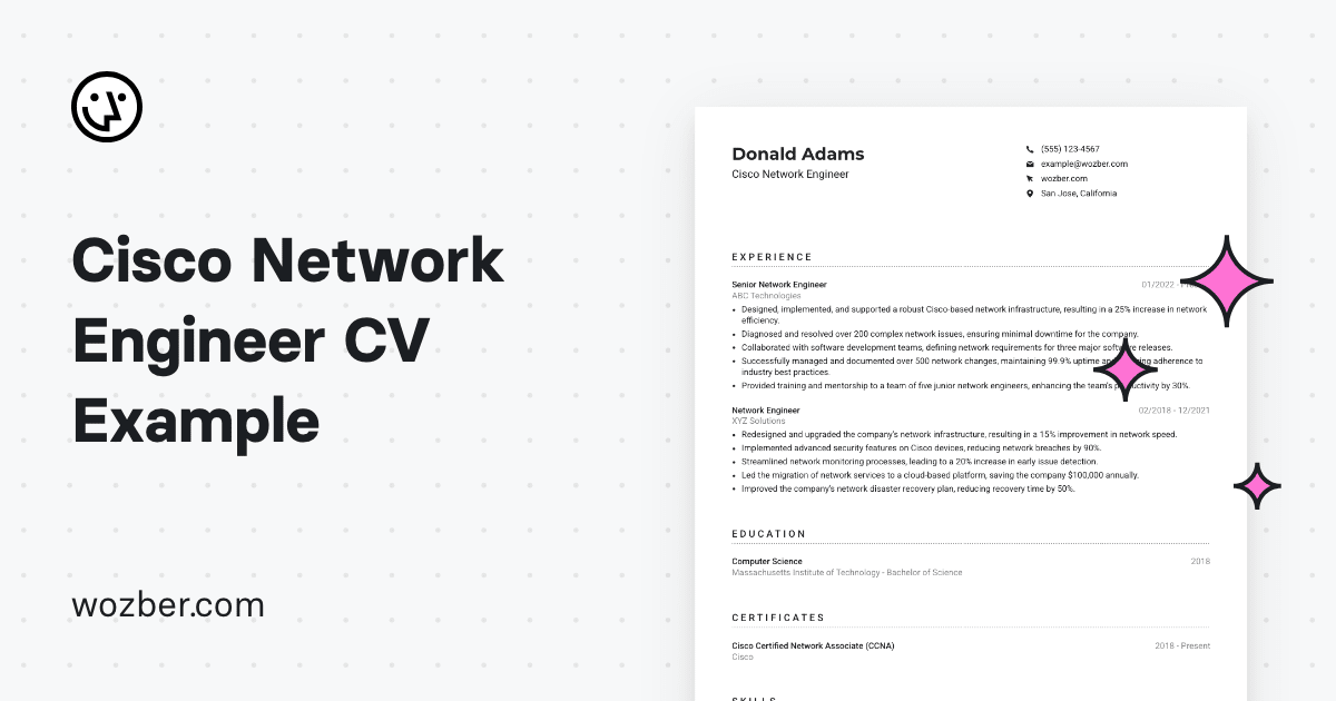 Cisco Network Engineer CV Example