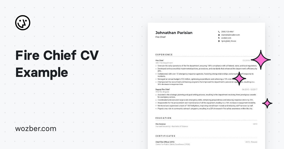 Fire Chief CV Example