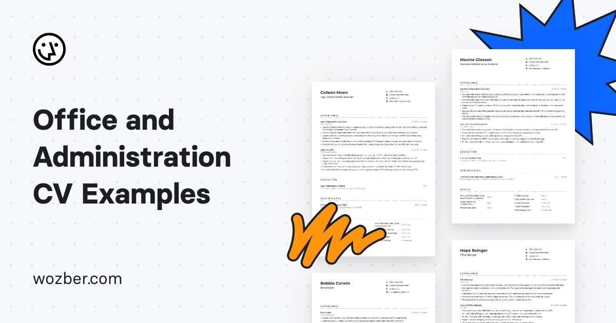 41 Office and Administration CV Examples | Wozber