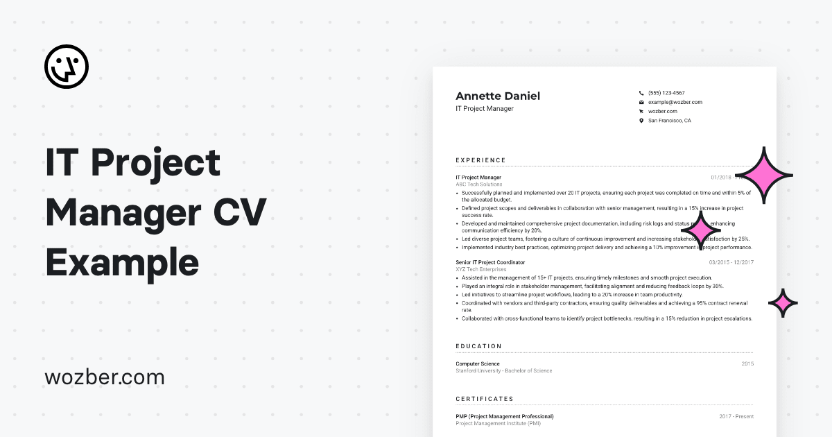 IT Project Manager CV Example