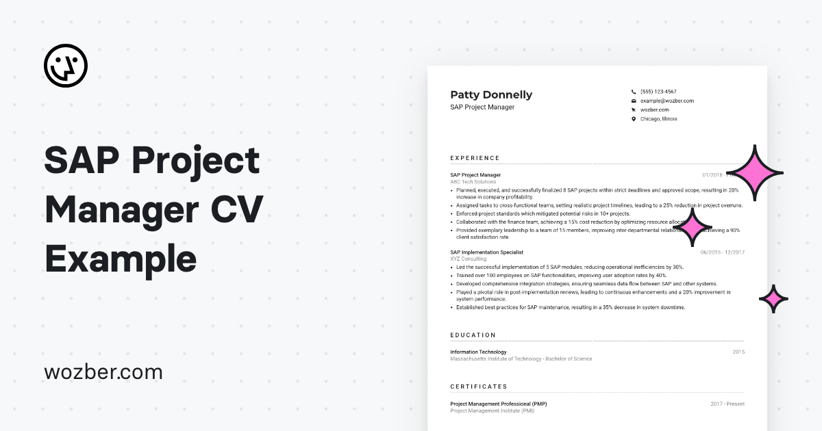 SAP Project Manager CV Example