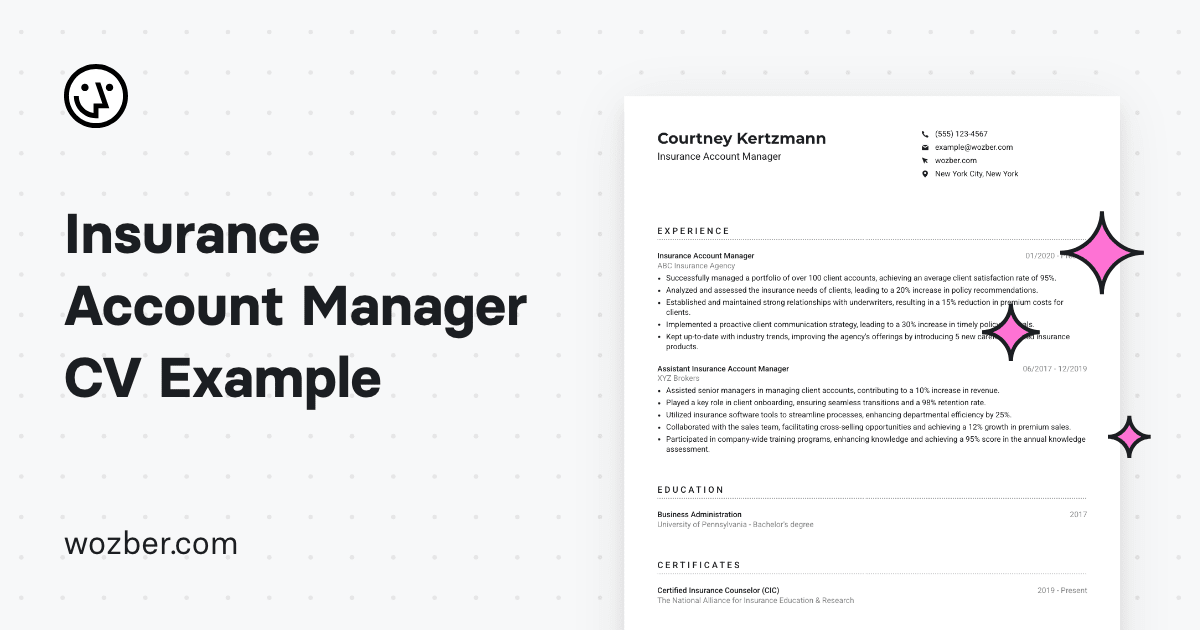 Insurance Account Manager CV Example