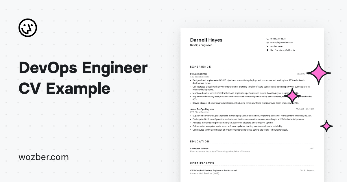 DevOps Engineer CV Example