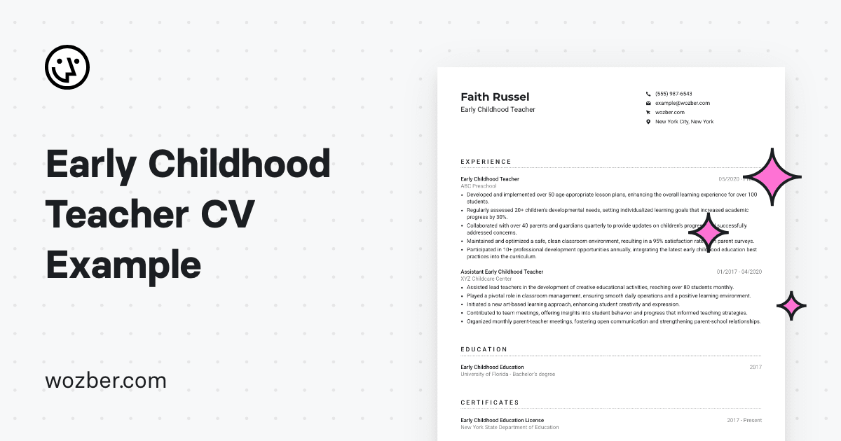 Early Childhood Teacher CV Example