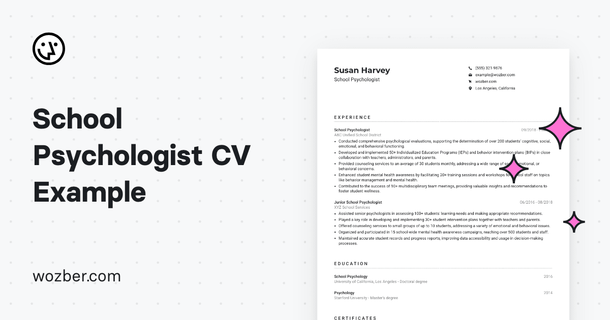 School Psychologist CV Example