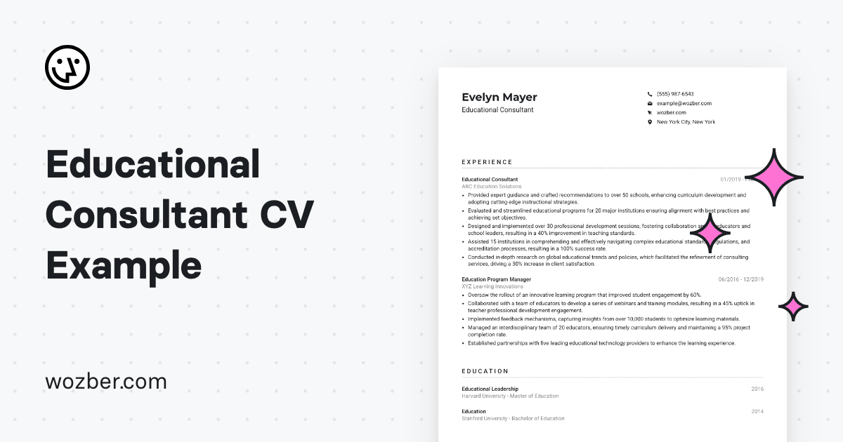 Educational Consultant CV Example
