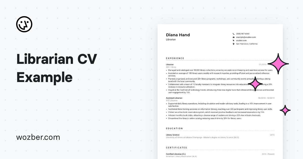 Librarian CV Example