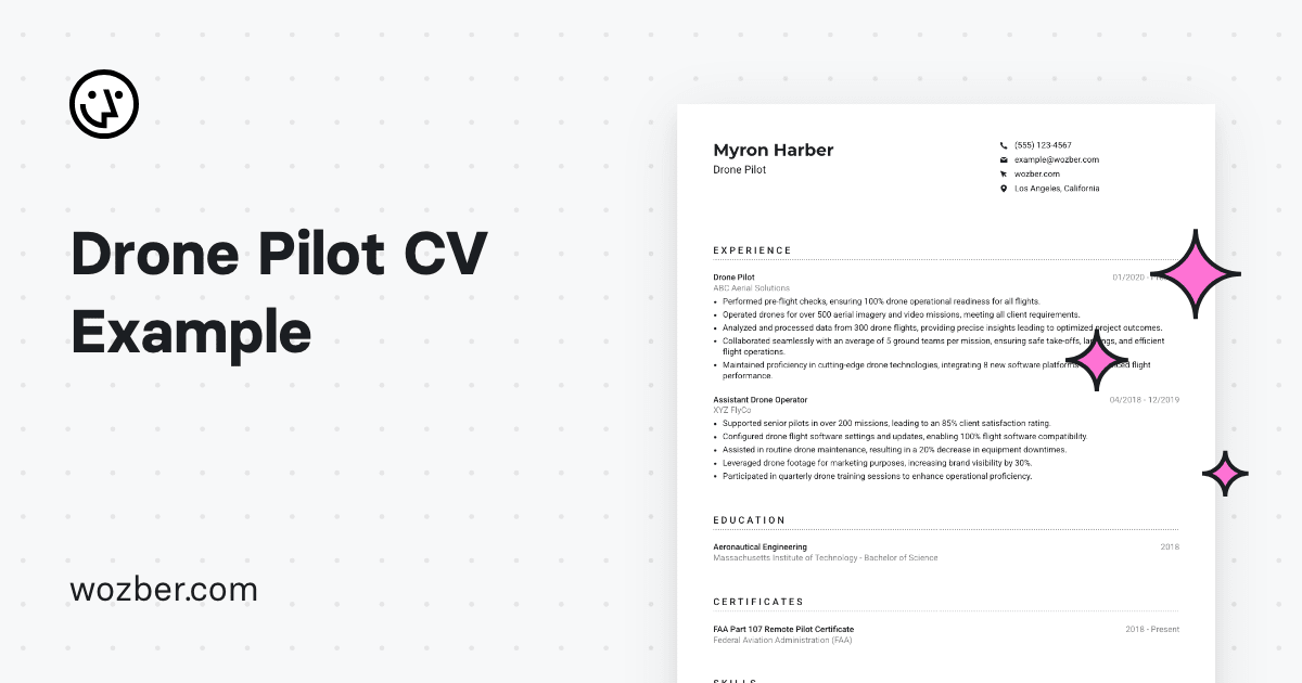 Drone Pilot CV Example