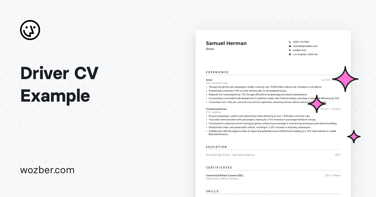 Driver CV Example