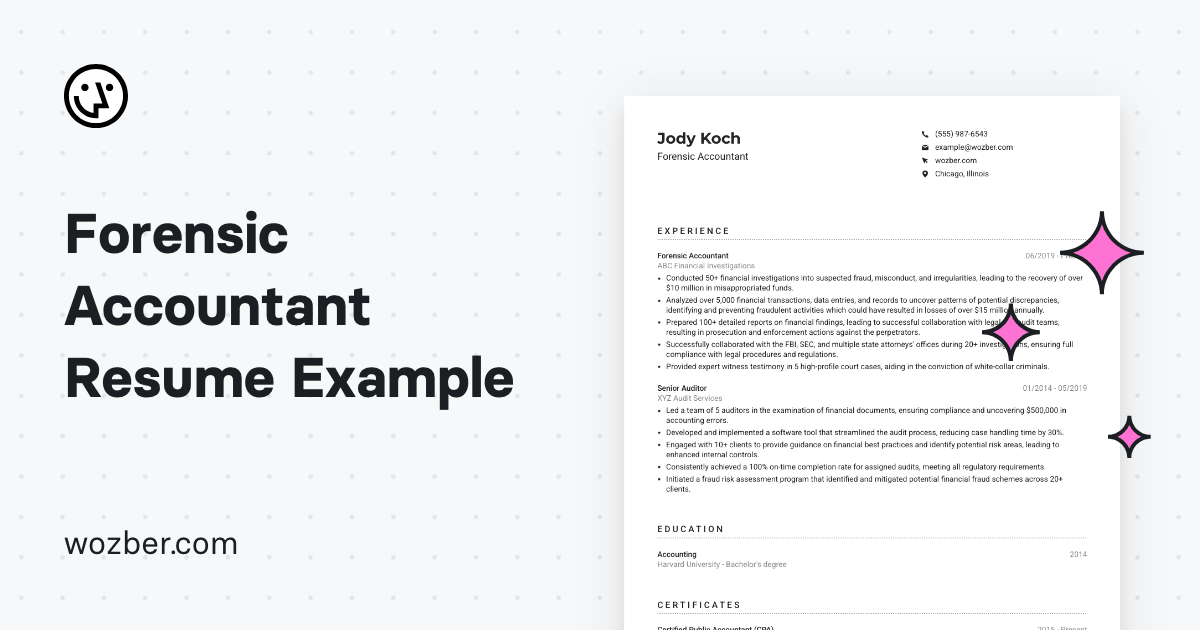 Forensic Accountant Resume Example Forensic Accountant Resume Example