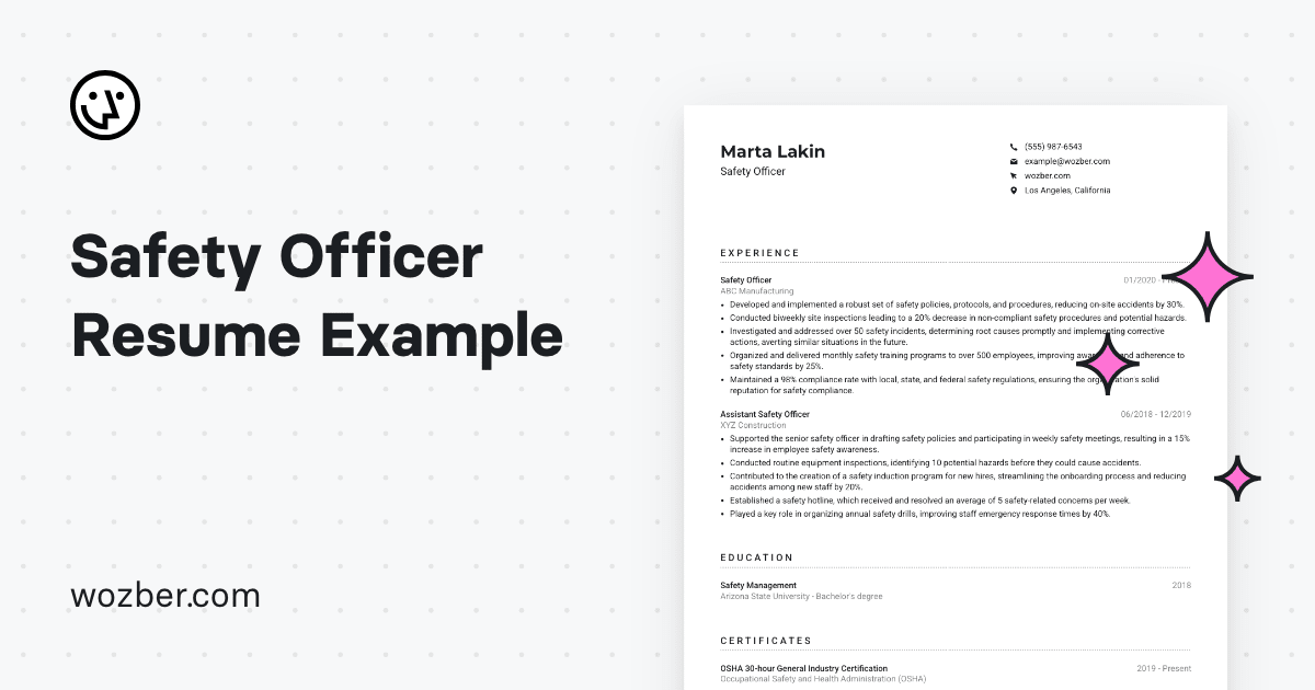 Safety Officer CV Example