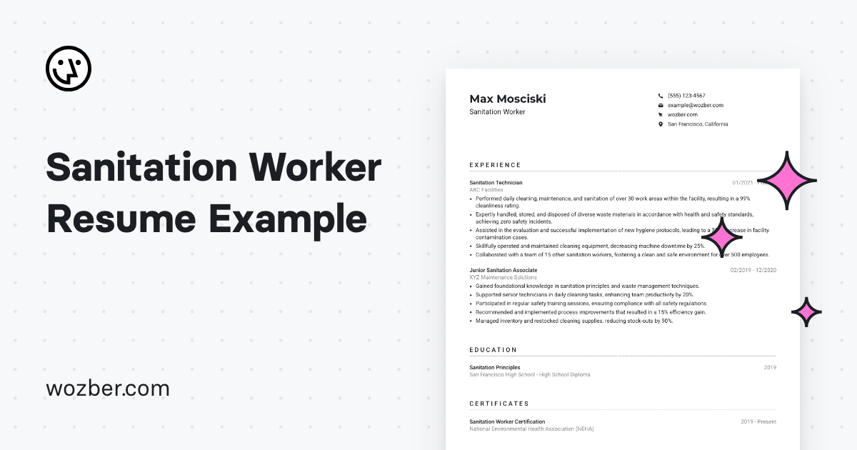 Sanitation Worker Resume Example