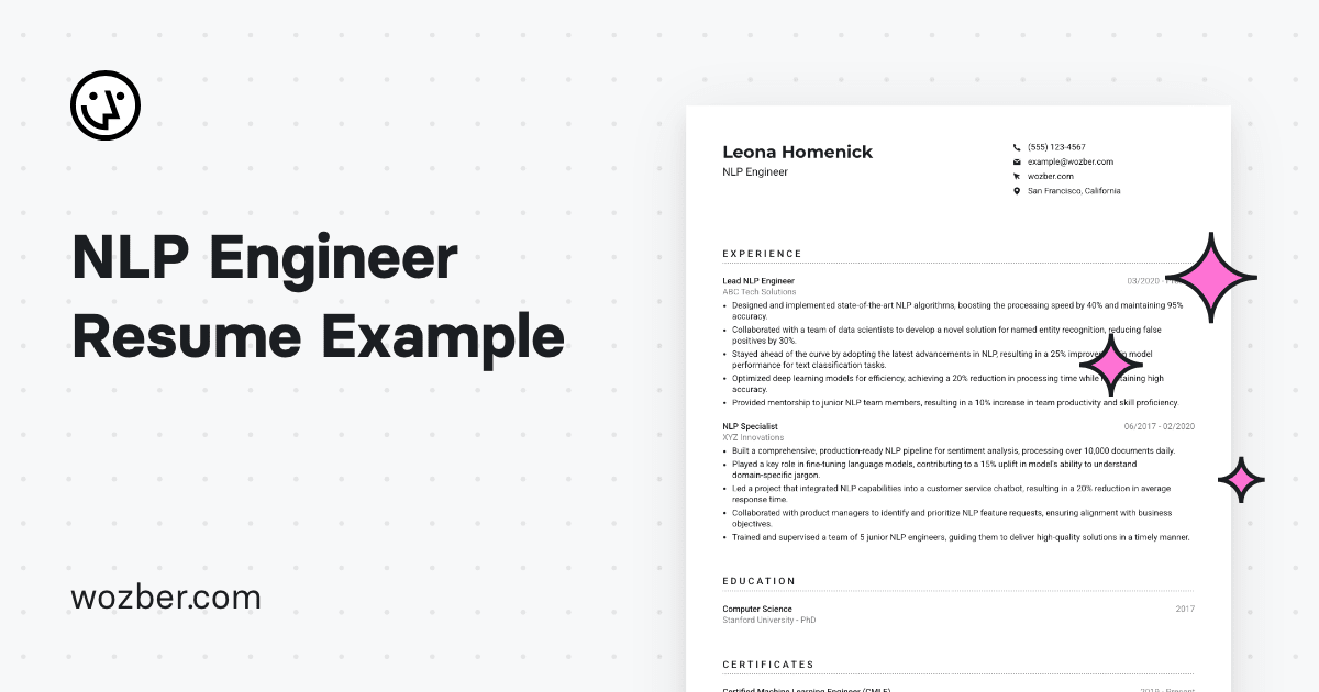 NLP Engineer CV Example