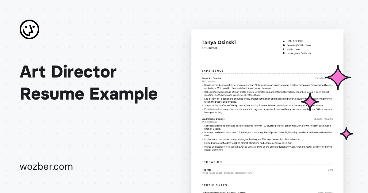 Art Director Resume Example
