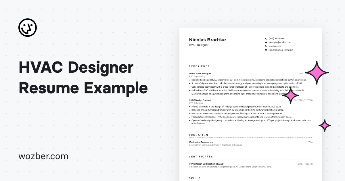 HVAC Designer Resume Example