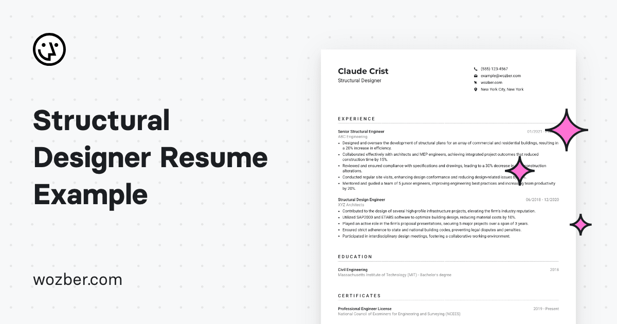 Structural Designer CV Example