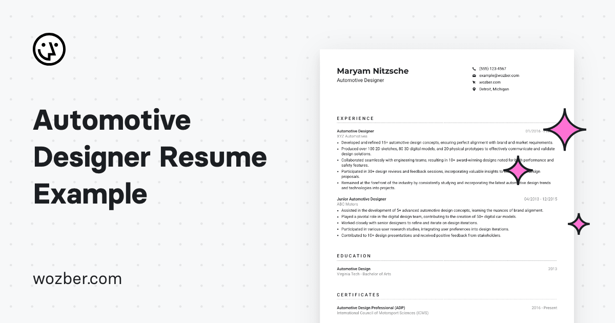 Automotive Designer CV Example