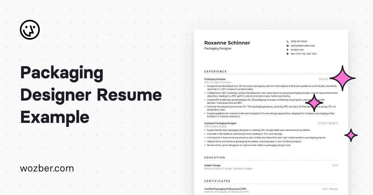 Packaging Designer Resume Example