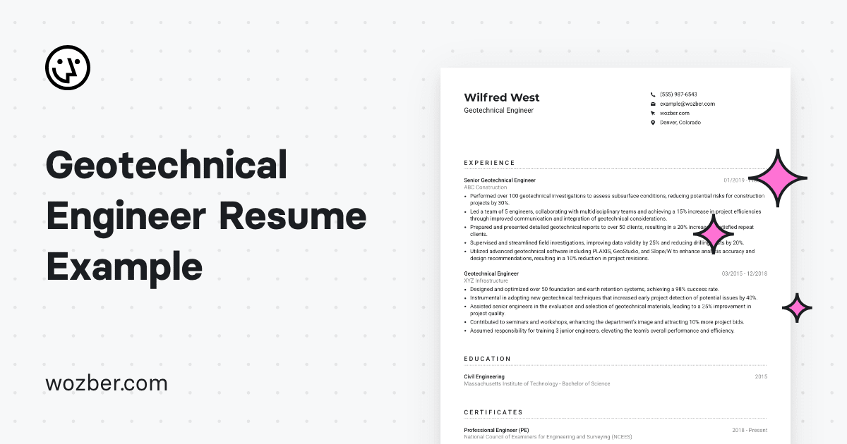 Geotechnical Engineer Resume Example Geotechnical Engineer Resume Example