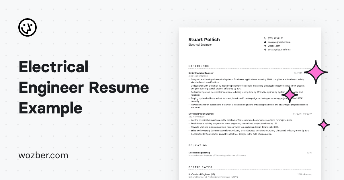 Electrical Engineer Resume Example