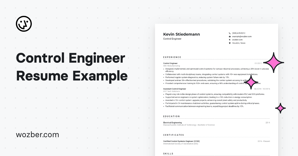Control Engineer Resume Example
