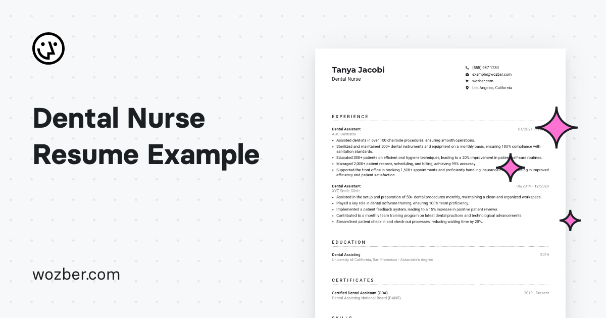 Dental Nurse CV Example