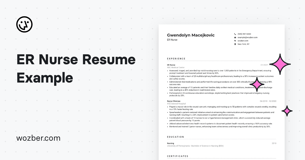 ER Nurse Resume Example