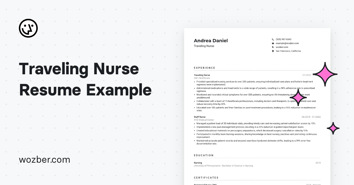 Traveling Nurse Resume Example