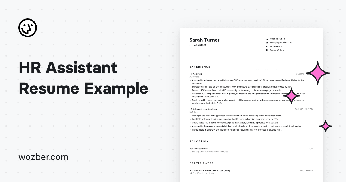 HR Assistant Resume Example
