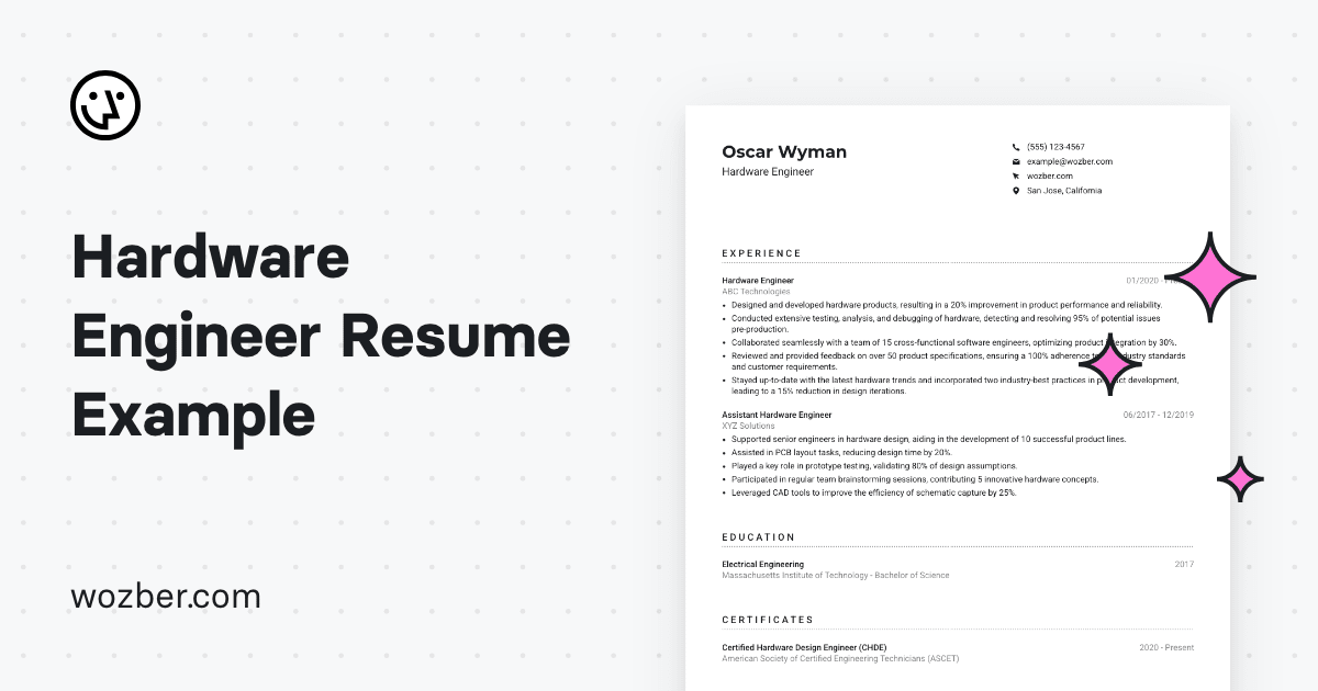 Hardware Engineer CV Example