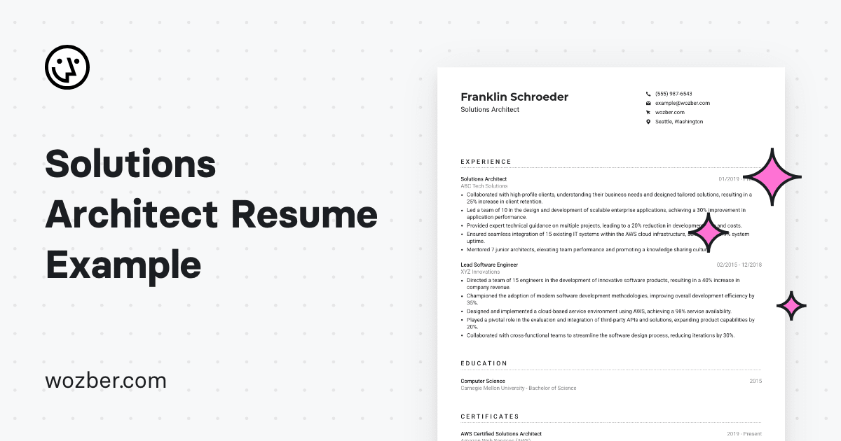 Solutions Architect Resume Example
