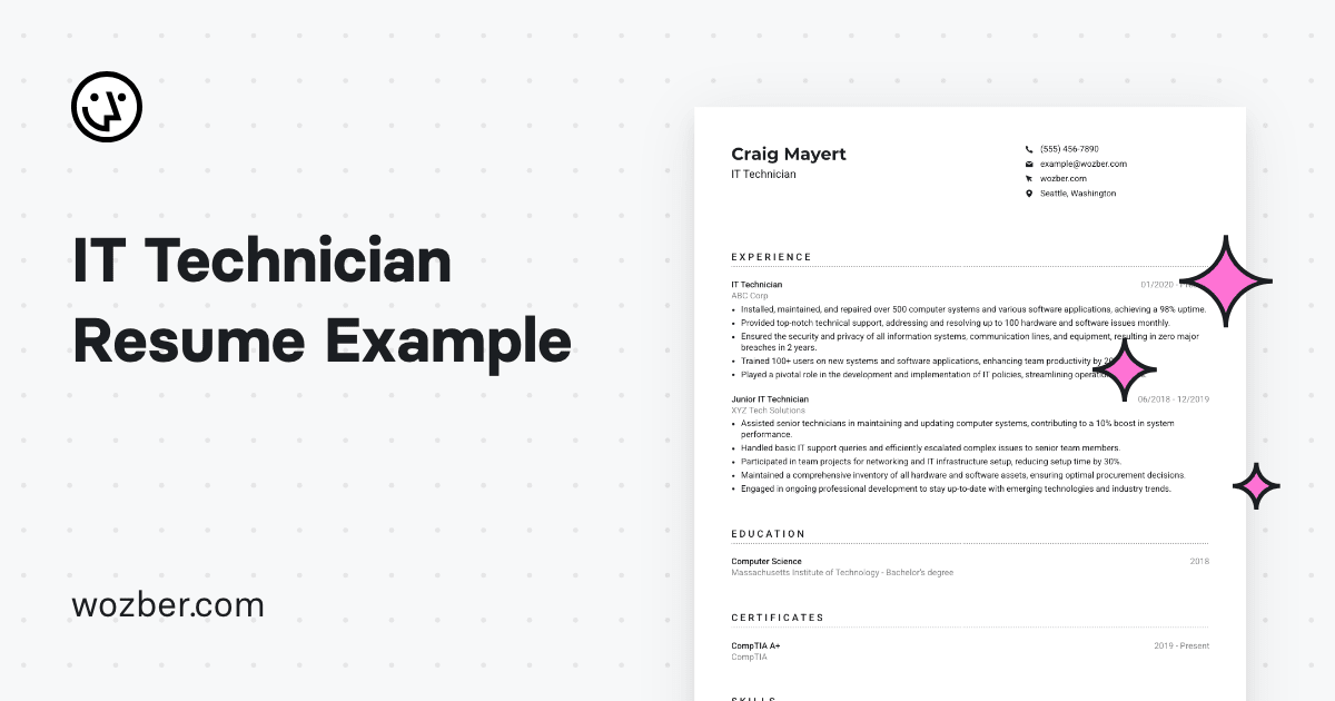 IT Technician CV Example