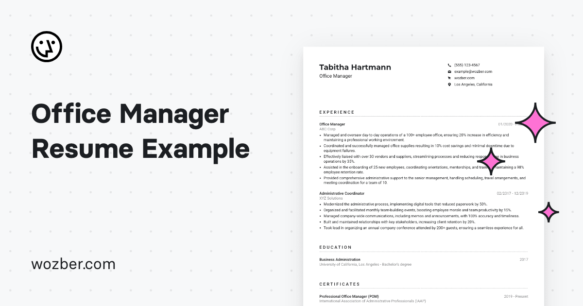 Office Manager Resume Example
