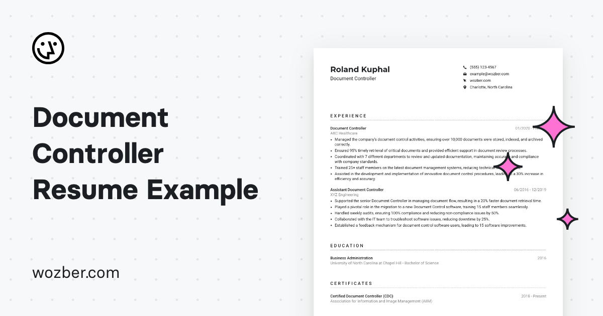 Document Controller Resume Example