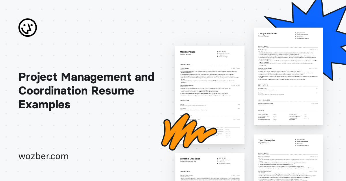 66 Project Management and Coordination Resume Examples | Wozber