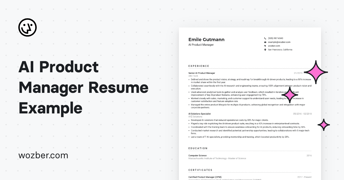 AI Product Manager Resume Example